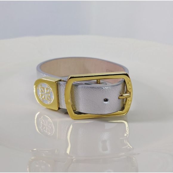 Rustic Cuff | Jewelry | Rusticcuff Silver Metallic Leather Gold Buckles ...